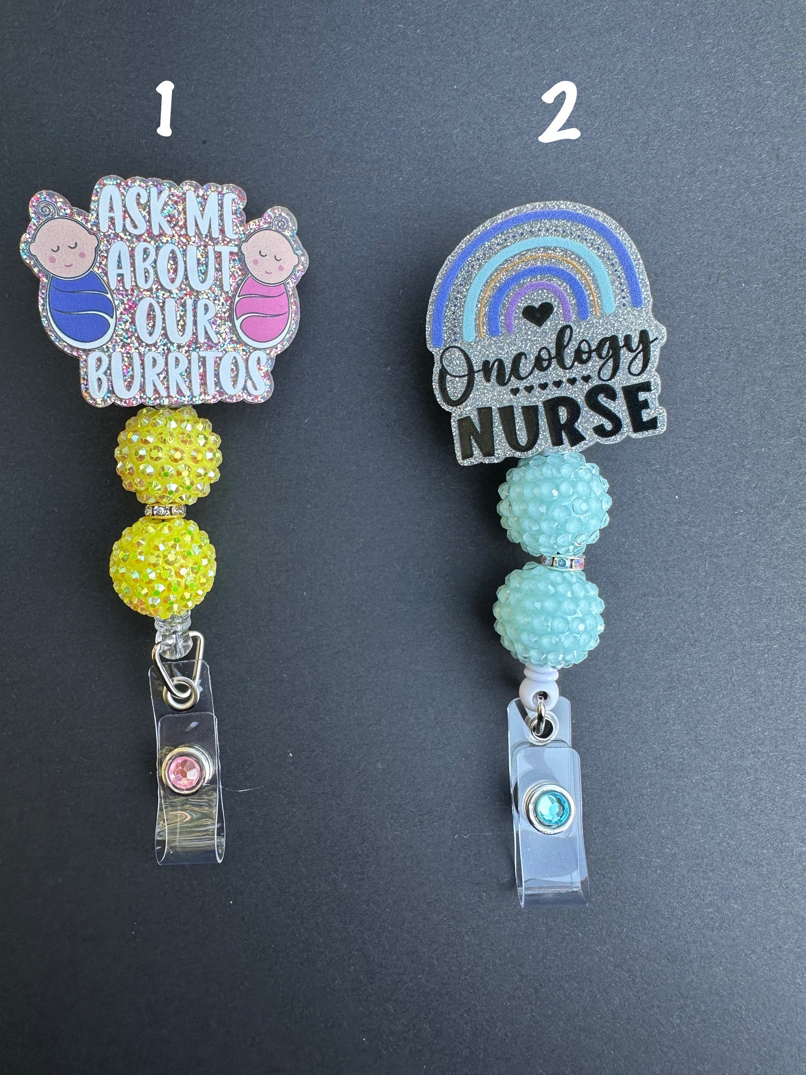 Badge Reel With Beads - Etsy