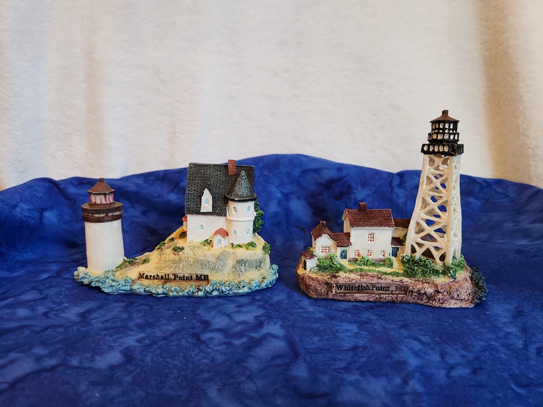 Pair of Lighthouses Home Décor Marshall Point Maine and Whitefish Point ...
