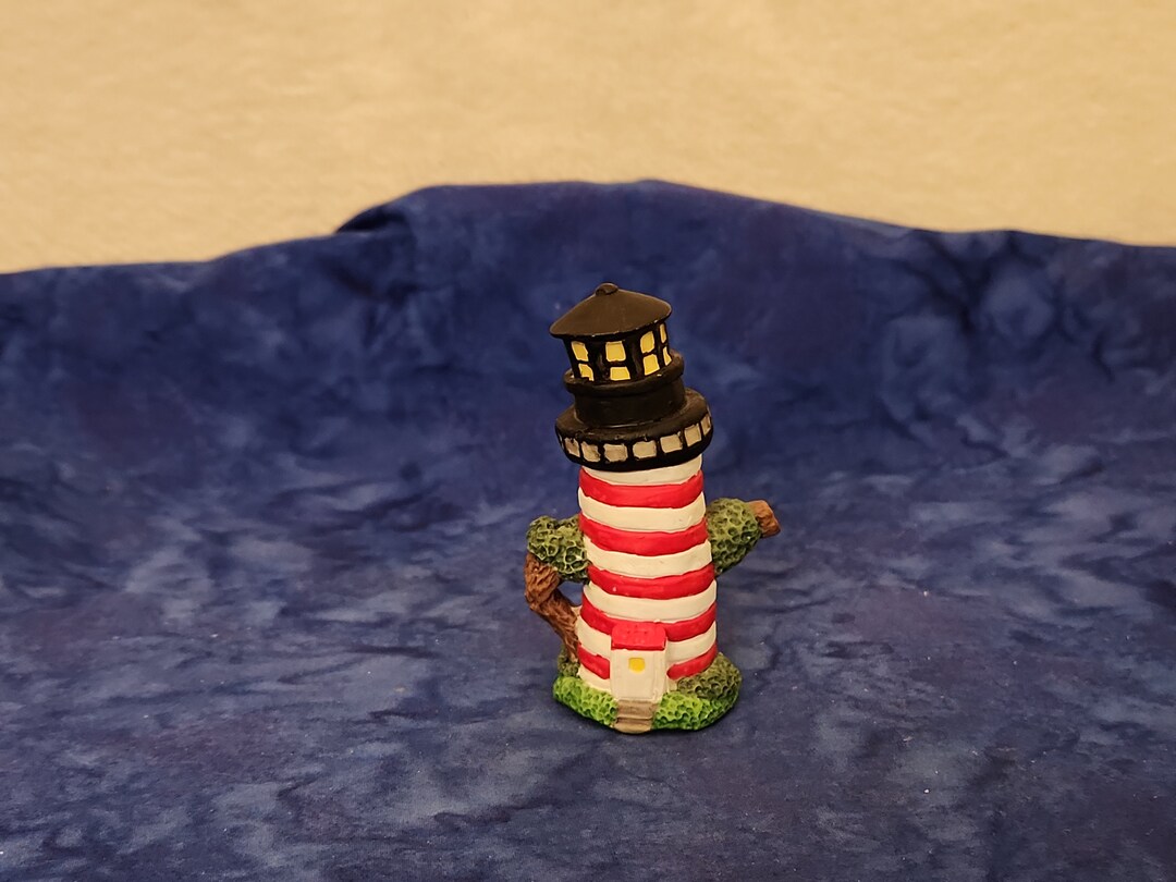Mini Tea Pot Lighthouse Red and White With a Black Top Home Décor - Etsy
