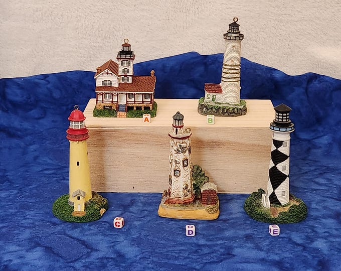 Miniature Lighthouse Christmas Ornaments Lefton Hereford Inlet Boston ...