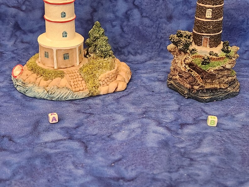 White With Red Strips Lighthouse and Brown With White Strips Lighthouse ...