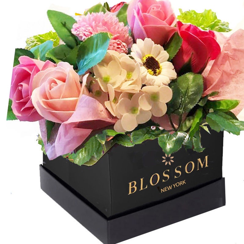 Soap Flowers Bouquet Box - Etsy
