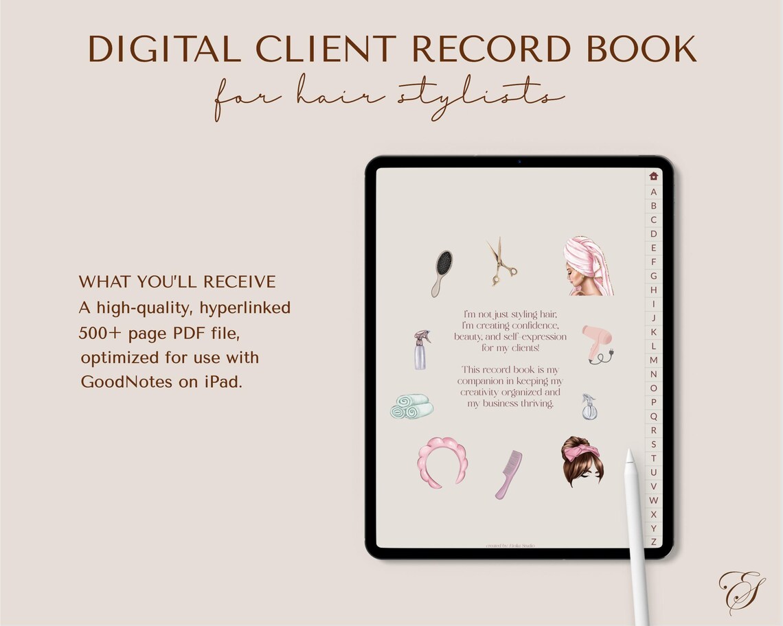 Digital Hair Stylist Client Record Book | Client Record Book for Hair ...
