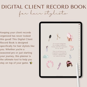 Digital Hair Stylist Client Record Book | Client Record Book for Hair ...