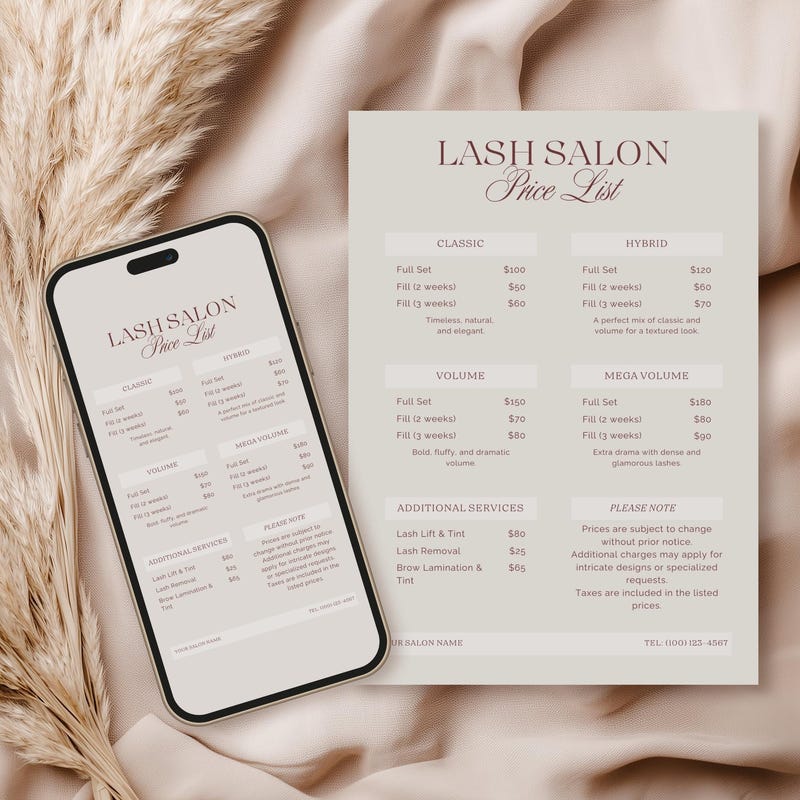 Lash Price List - Etsy