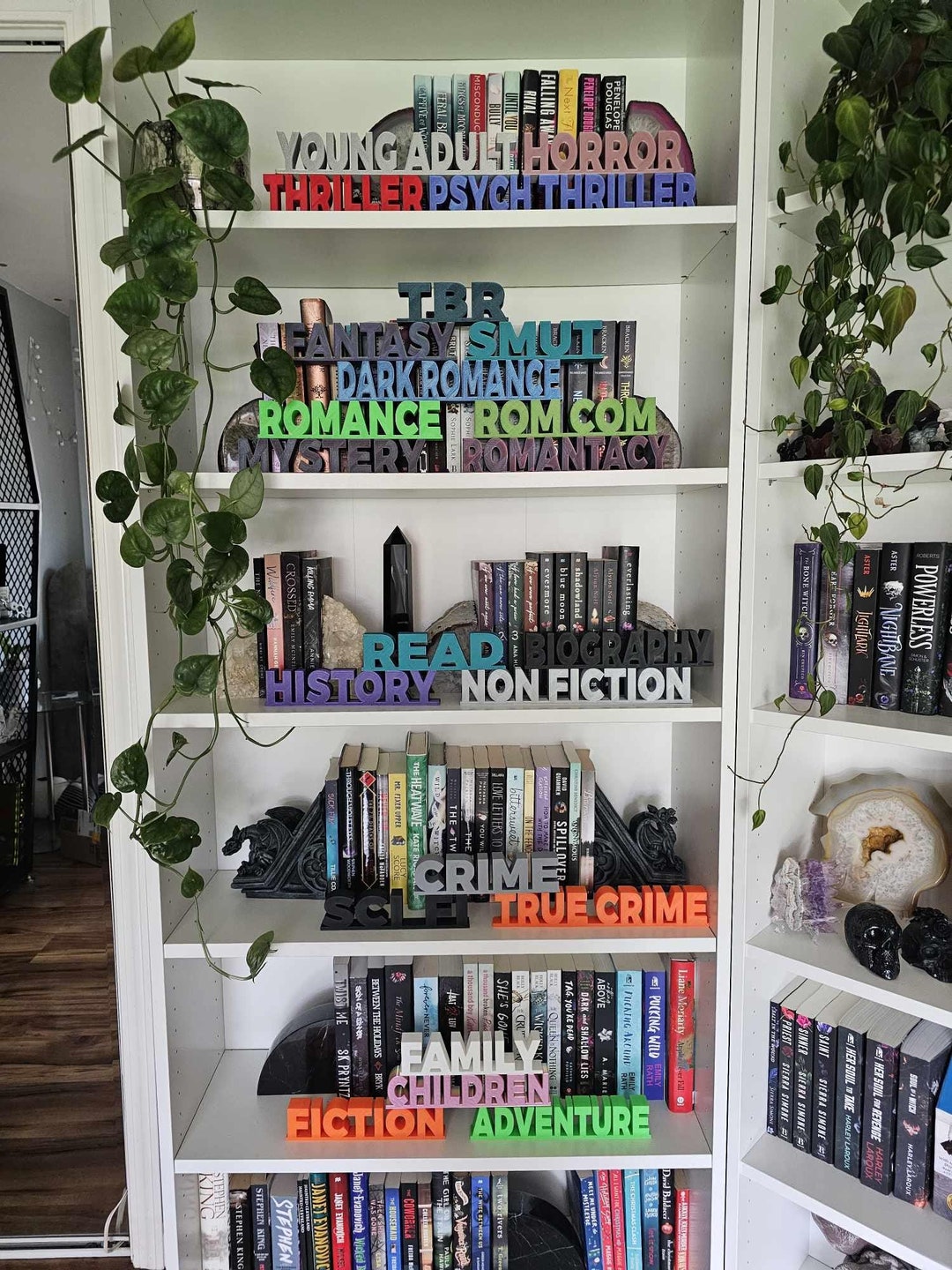 Book Trope Sign, Book Genre Sign, Shelf Sign, Shelf Decor, Bookish ...