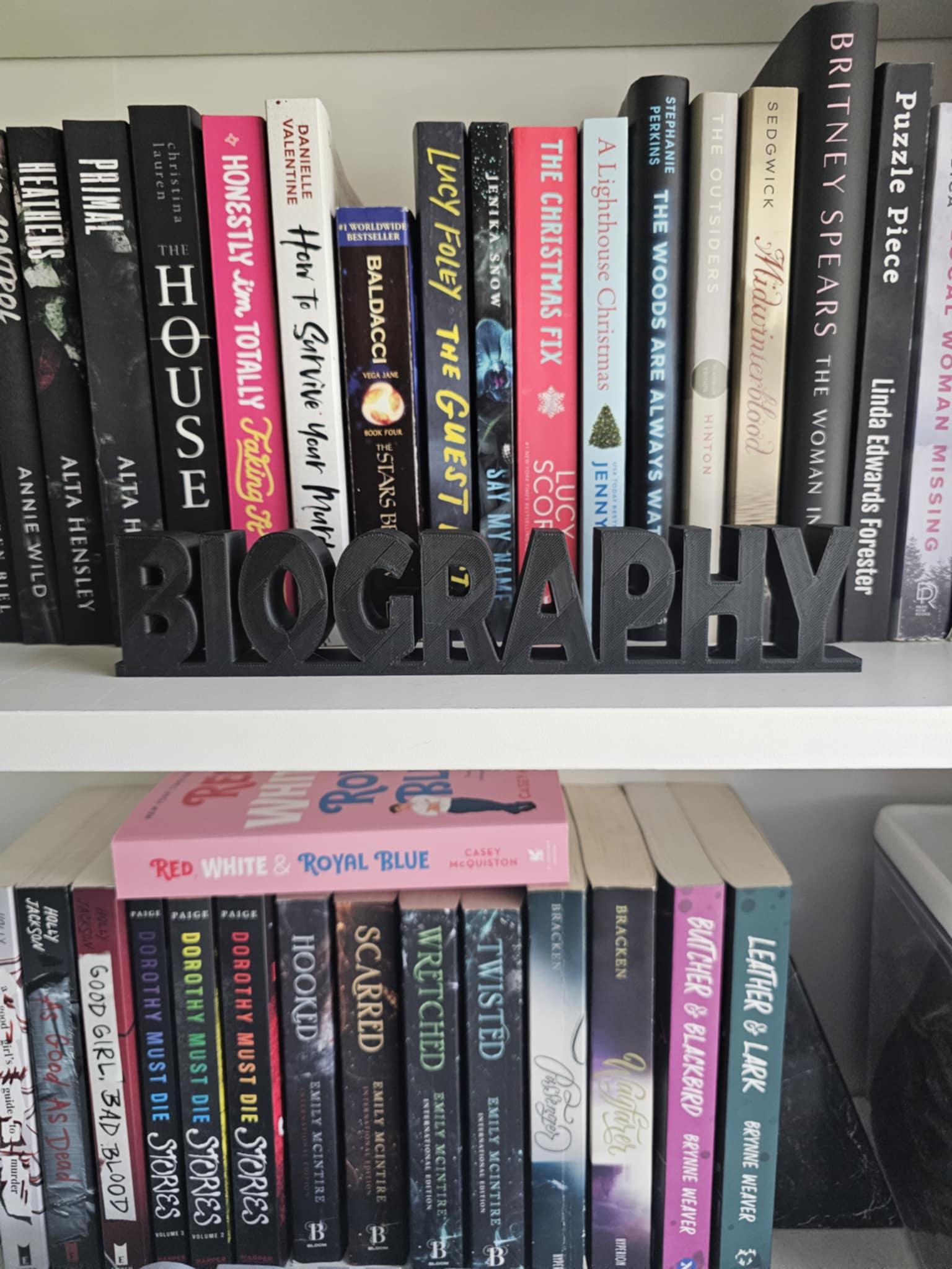 Biography Sign, Biography Plaque, Book Trope Sign, Book Genre Sign ...