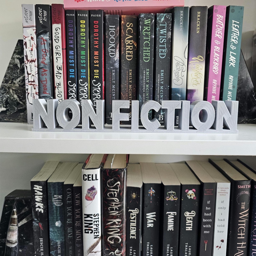 Non Fiction Sign, Non Fiction Plaque, Book Trope Sign, Book Genre Sign ...