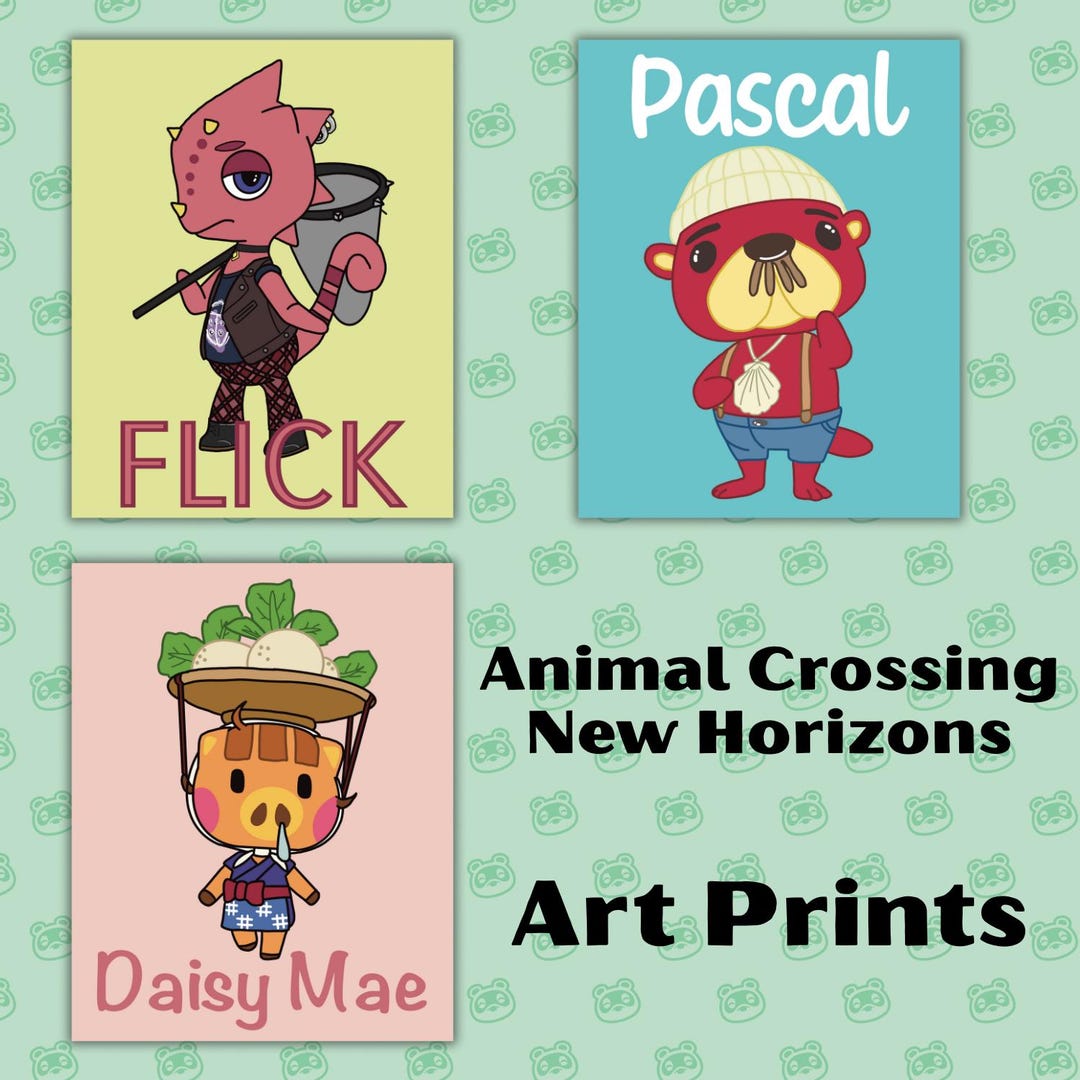 Animal Crossing New Horizons Art Prints 4x6 5x7 // ACNH Art // Gamer ...