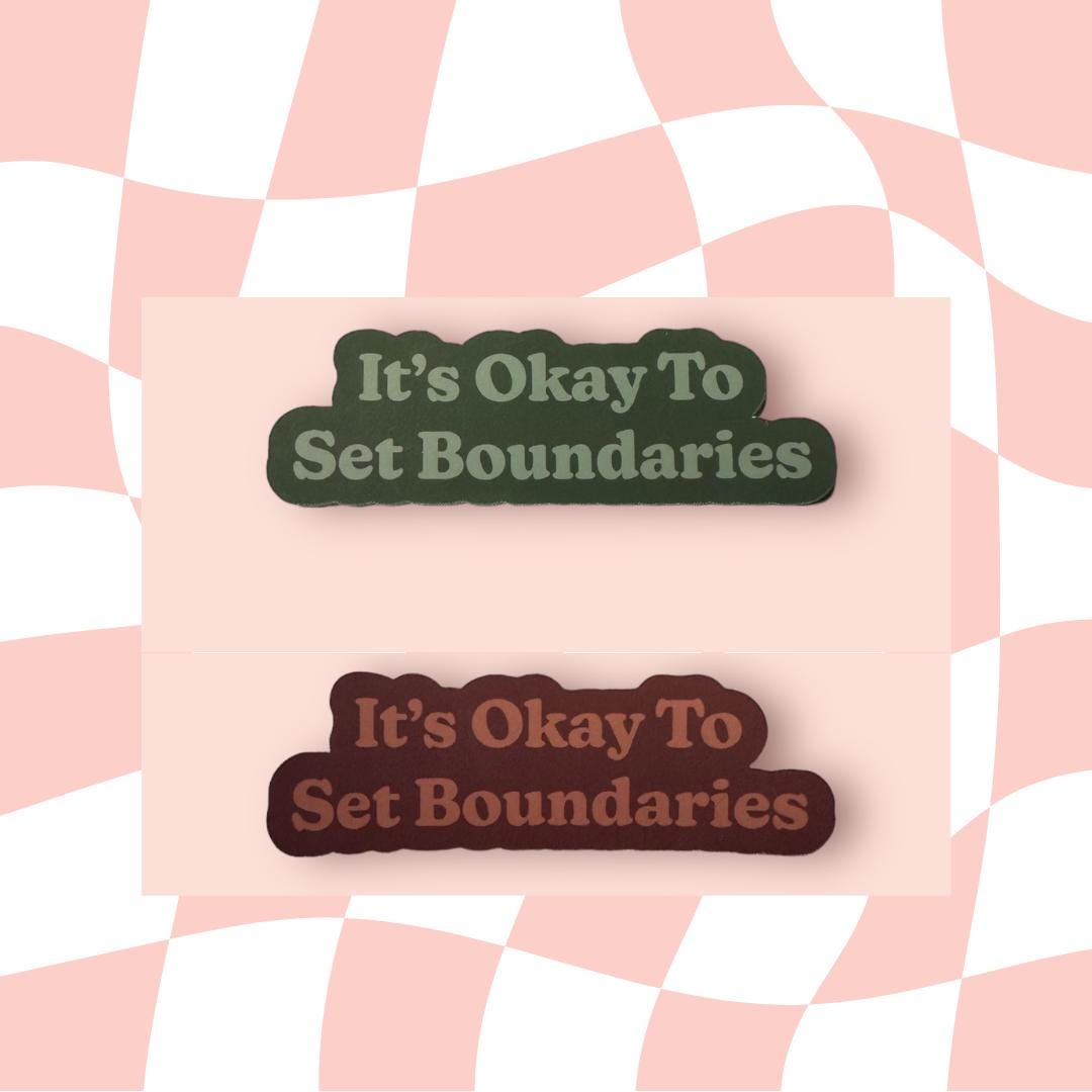 It's Okay to Set Boundaries Sticker // Cute Sticker // Mental Health ...