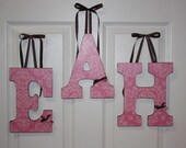 Items similar to 3 Pink Damask Initials - Any letters in this design on ...