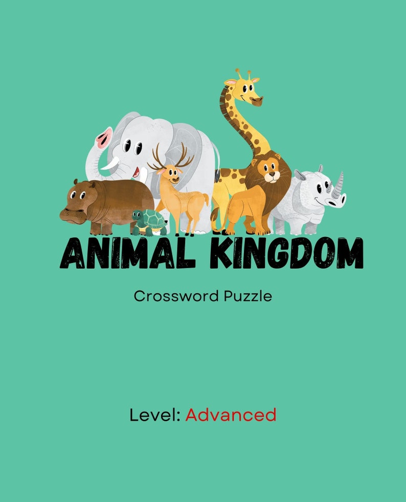 Advanced Level Crossword Puzzle 28 Challenging Puzzles Animal Kingdom ...