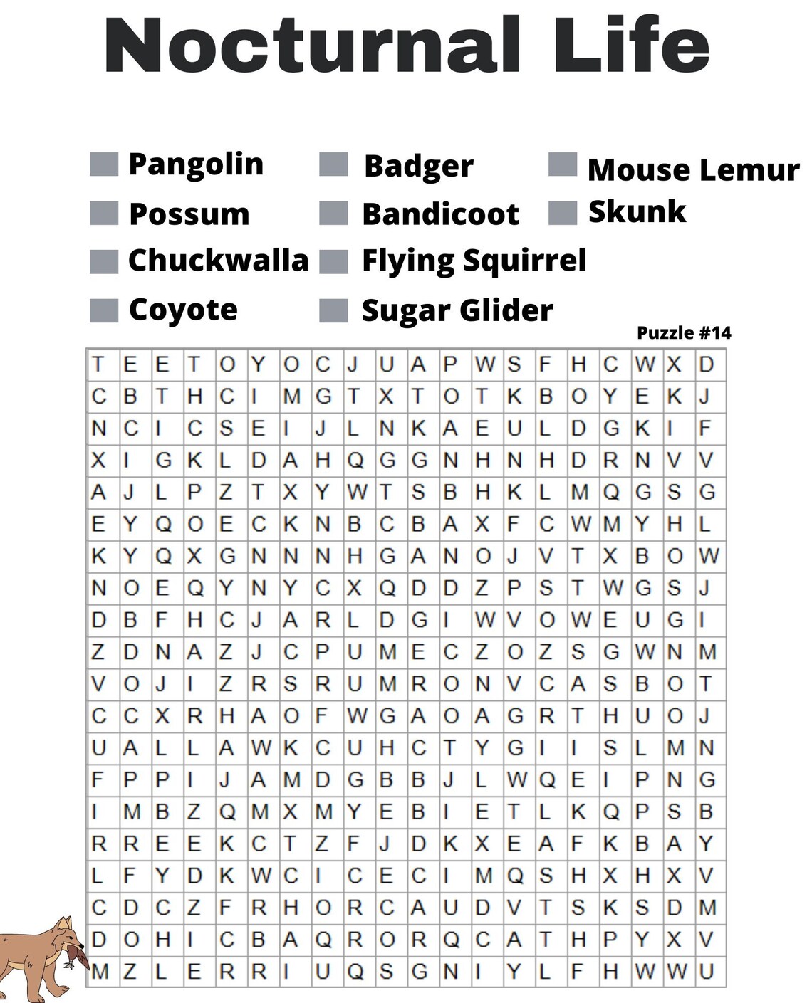 Advanced Level Crossword Puzzle - 28 Challenging Puzzles - Animal ...