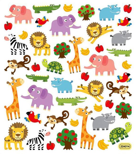 Zoo Fun Stickers Zoo Stickers Zoo Birthday Zoo Party | Etsy