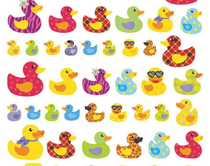 Patterned Ducks Sticker Yellow Duck Sticker Kawaii Sticker Rubber Duck ...