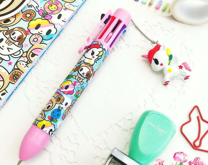 Unicorns Tokidoki Multi-color Click Pens Multicolor Pen 8 Ink Colors ...