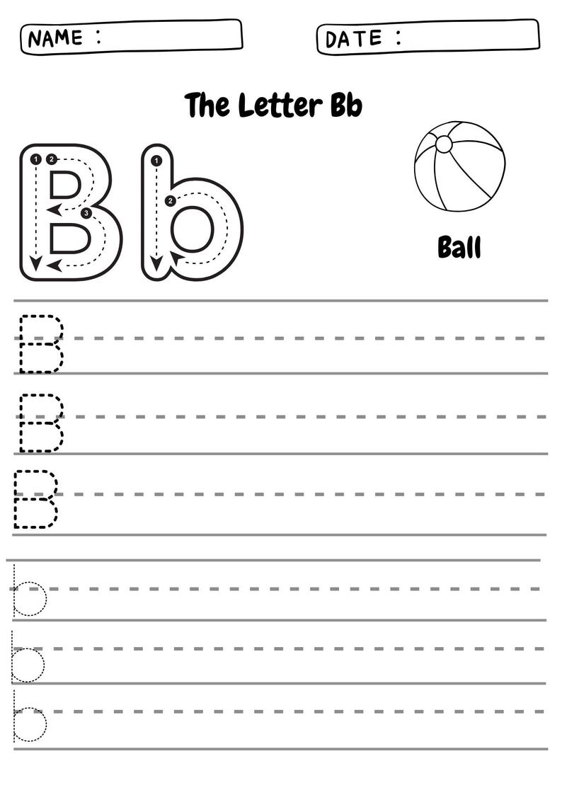 Alphabet Printable Tracing Worksheet, Handwriting Practice Printable ...