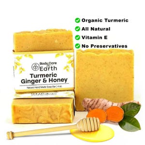 Organic Turmeric & Honey Soap Bar | Ginger Exfoliating Handmade Soap ...