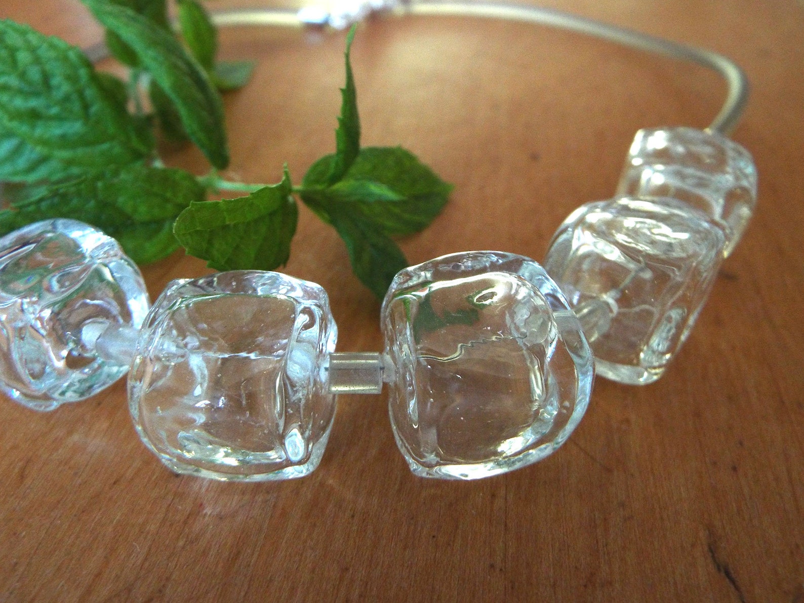 Handmade Clear Glass Cube Necklace: Minimalist Statement Jewelry - Etsy
