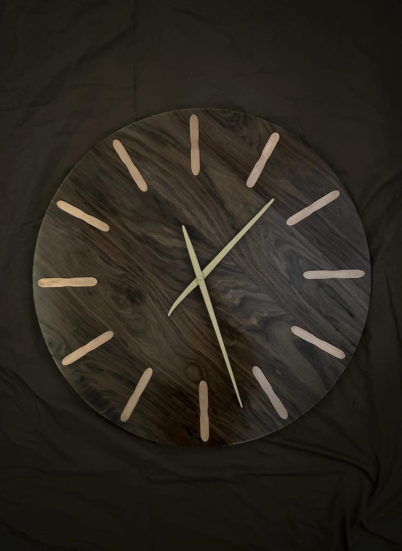 Black Walnut Wall Clock. 100% Hand Made, Using Black Walnut, Cypress ...