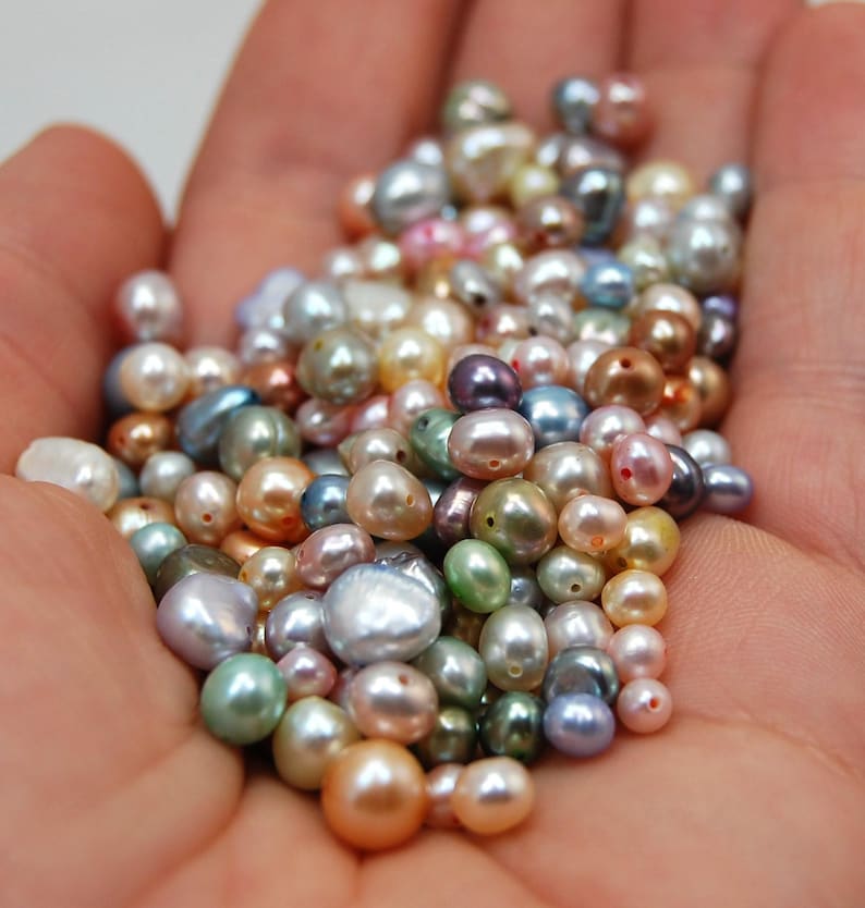 Pastel Freshwater Pearl Mix: Loose Pearl Beads, Jewelry Making (15 ...
