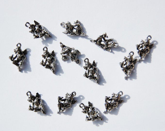 Antique Silver Fairy Charm With Bird: Jewelry Making (18mm) - Etsy