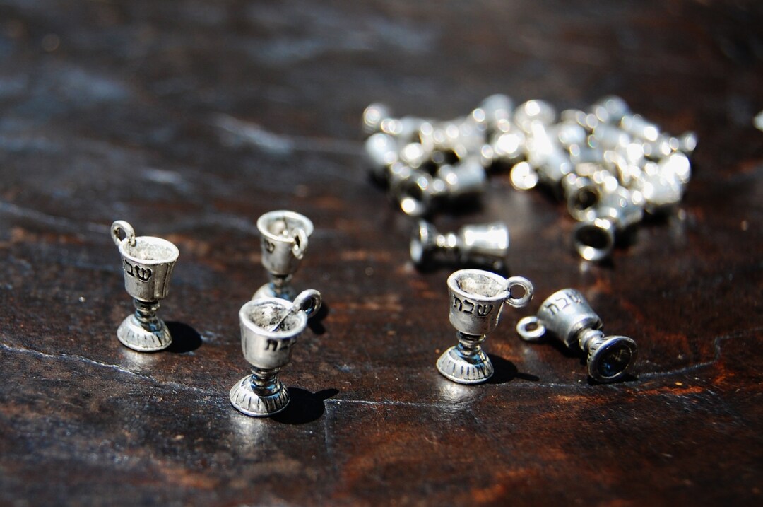 Sterling Silver Plated Religious Chalice Charm: Wine Glass Charm ...