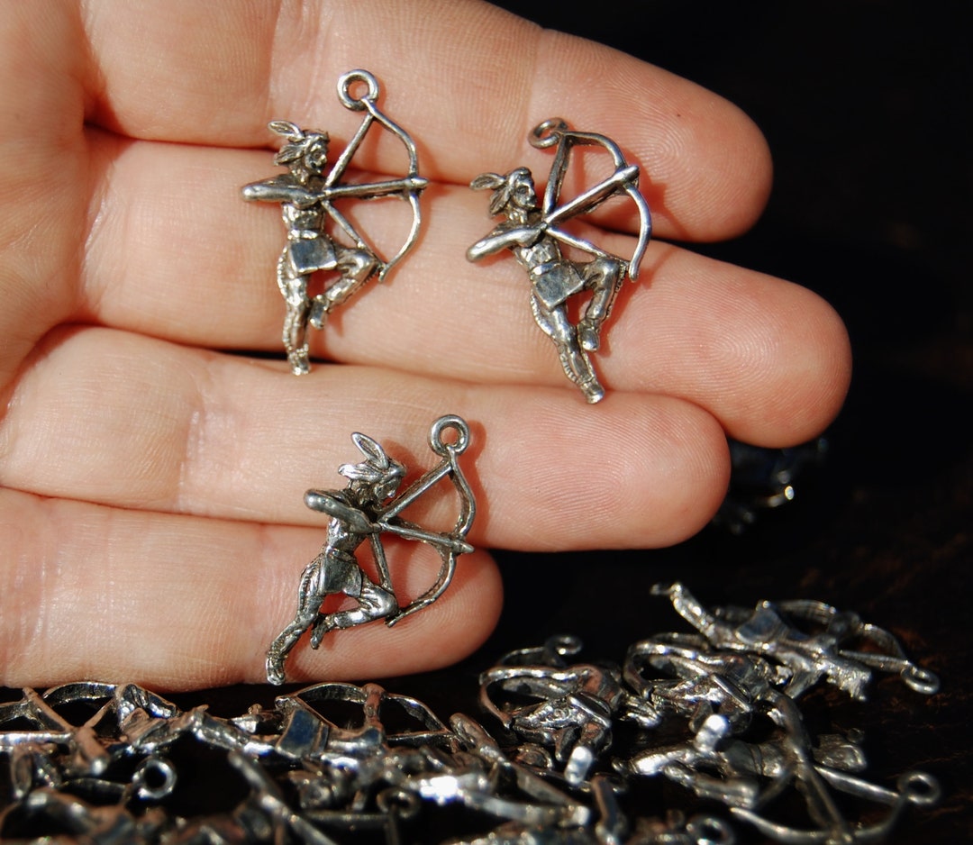 Sterling Silver Plated Native American Warrior Charm: Jewelry Making ...