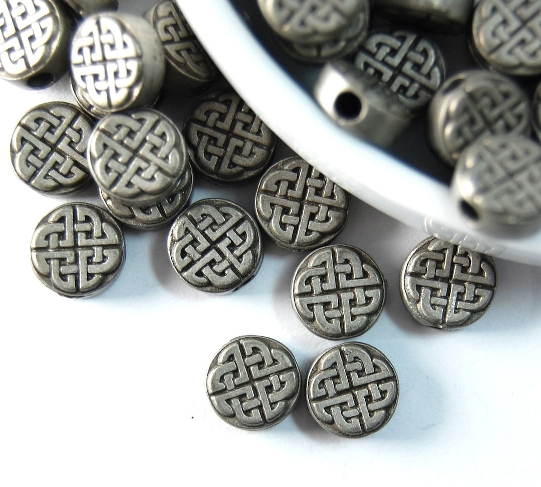 Silver Celtic Knot Beads, Large Hole Beads, Irish Beads, 1 Bead, Made ...