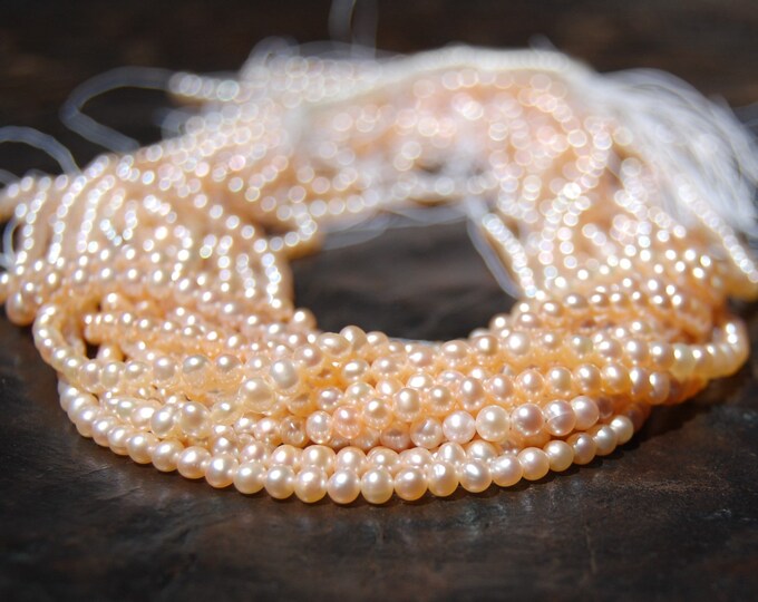 3~4 Mm Fresh Water Pearls, Natural Pearls, Jewelry Making Supplies ...