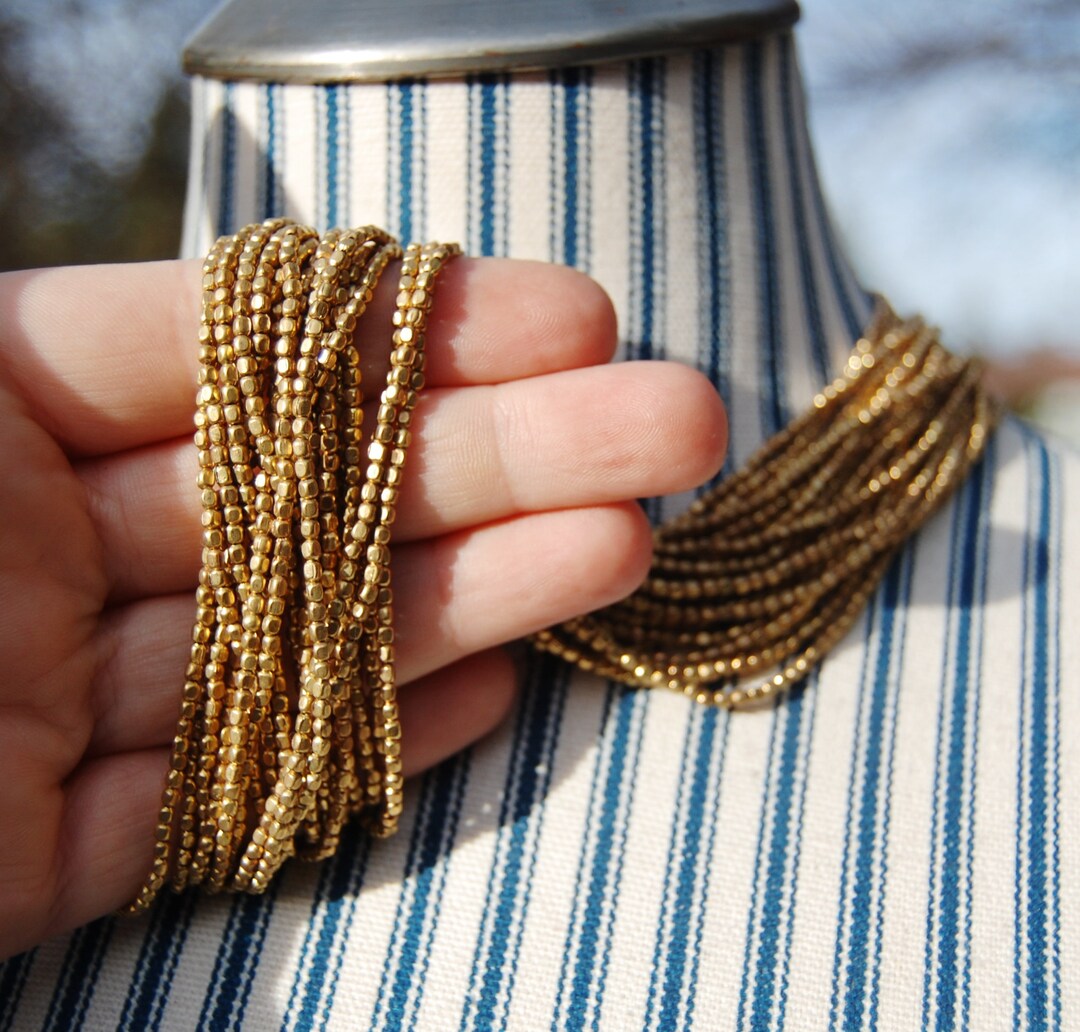 2 Mm Brass Rounded Out Rectangle Metal Beads Bead Strands - Etsy