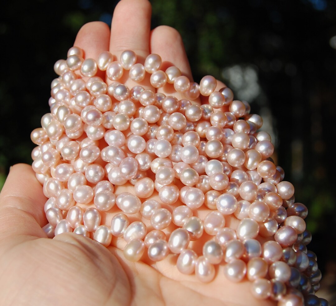 7 Mm Pale Pink Teardrop Pearls Fresh Water Pearls Natural - Etsy