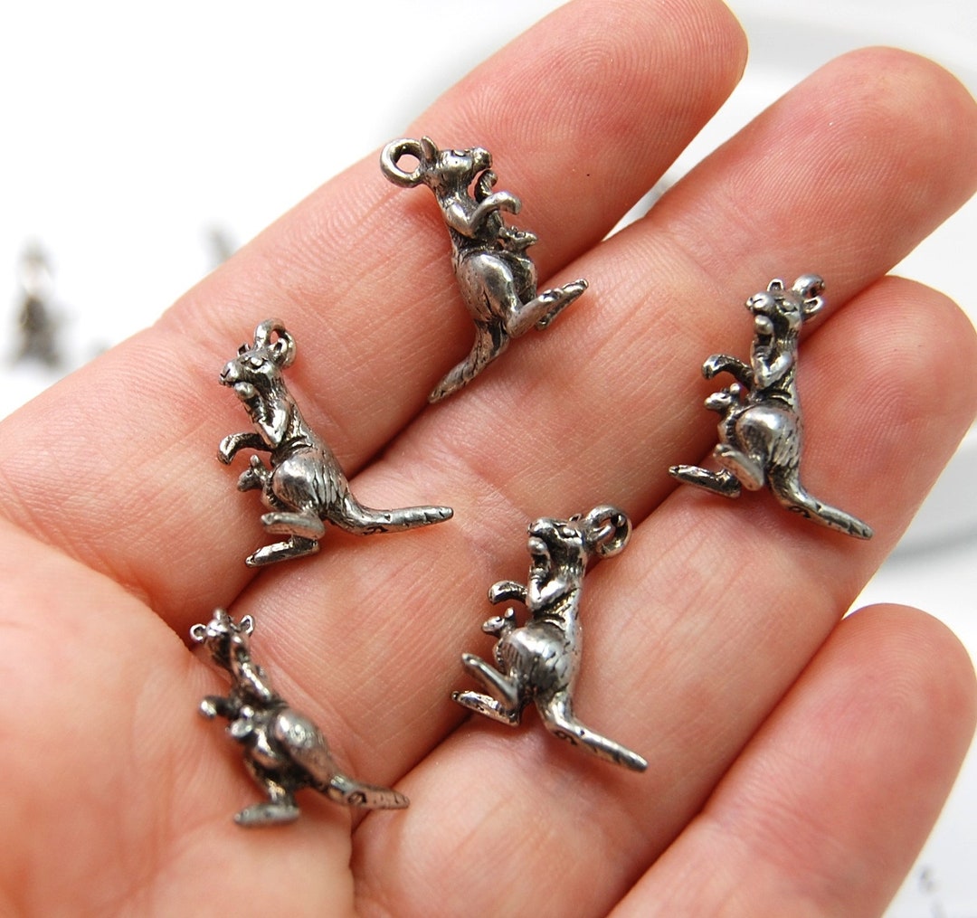 Sterling Silver Plated Kangaroo Charm: Animal Jewelry Supply - Etsy