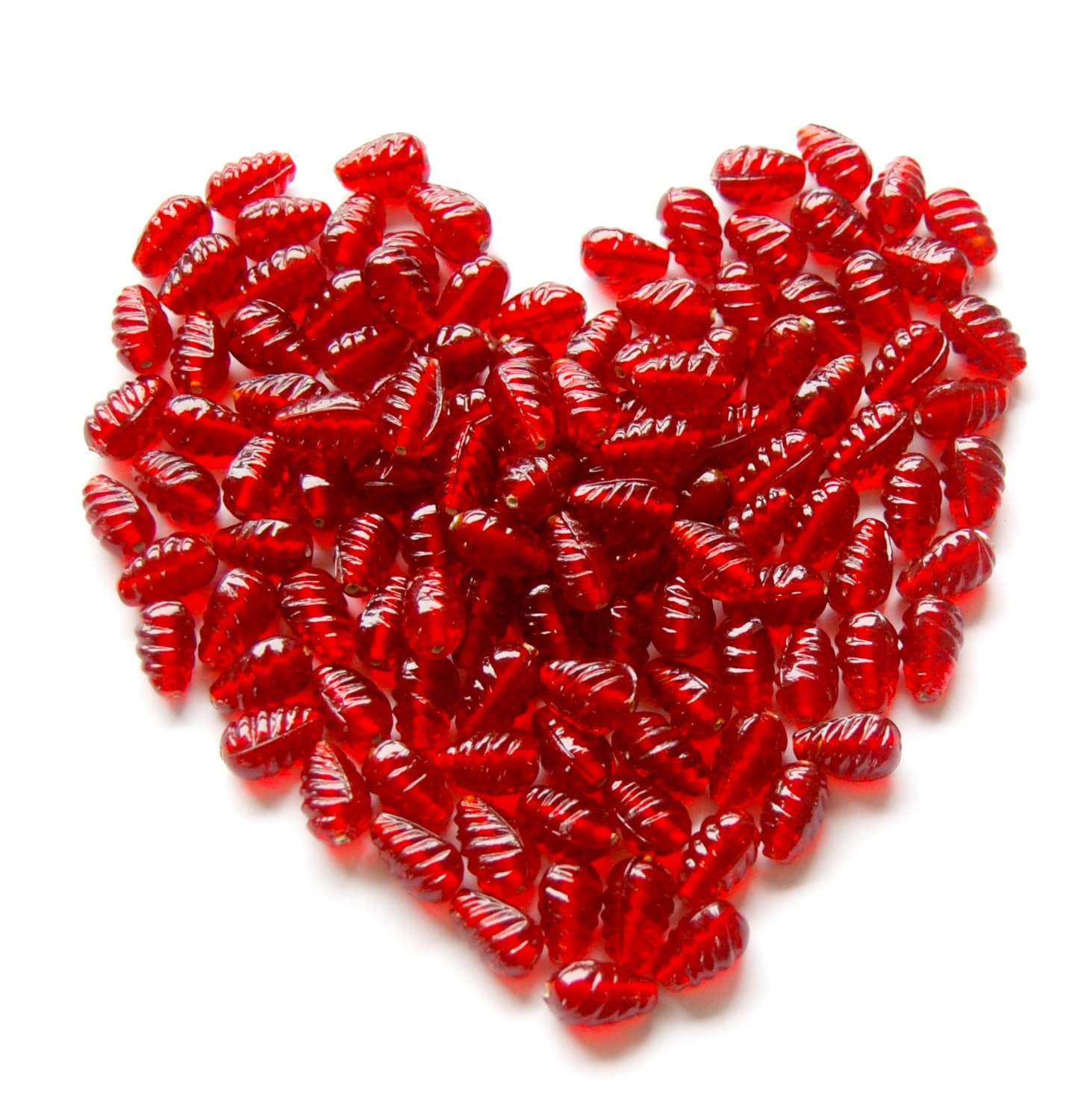 Pack of 10 beads Bright red teardrop shaped beads glass | Etsy