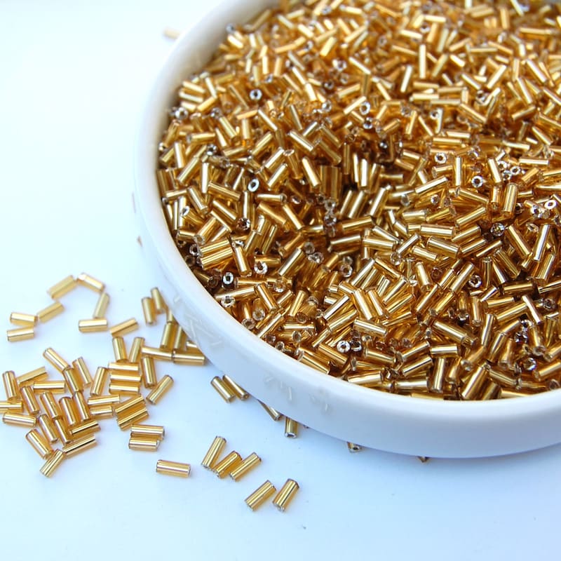 Gold Bugle Beads - Etsy
