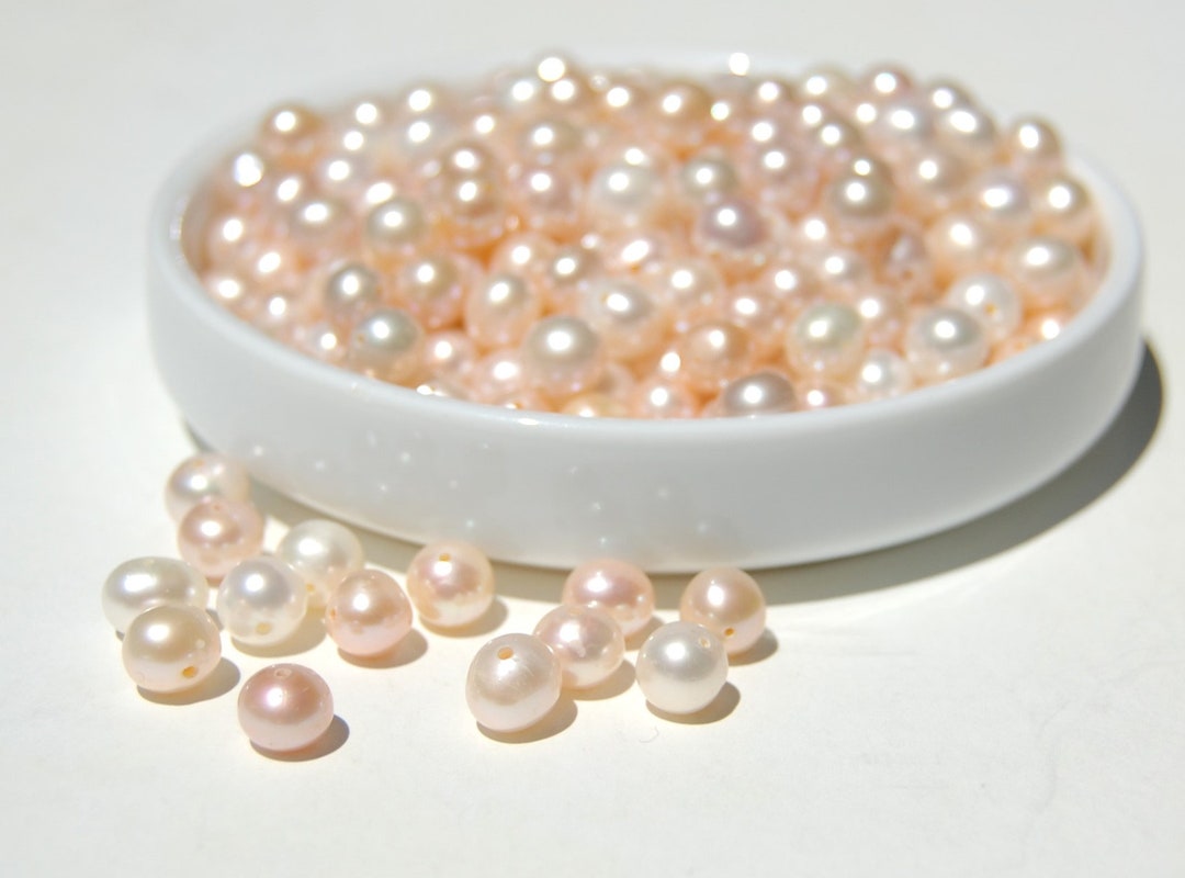 7~7.5 Mm Fresh Water Pearls, Natural Pearls, Jewelry Making Supplies ...