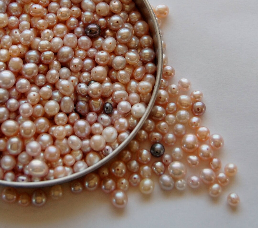 Pale Pink Peach Freshwater Pearls: 3-7mm Loose Nugget Beads, 15 Grams ...