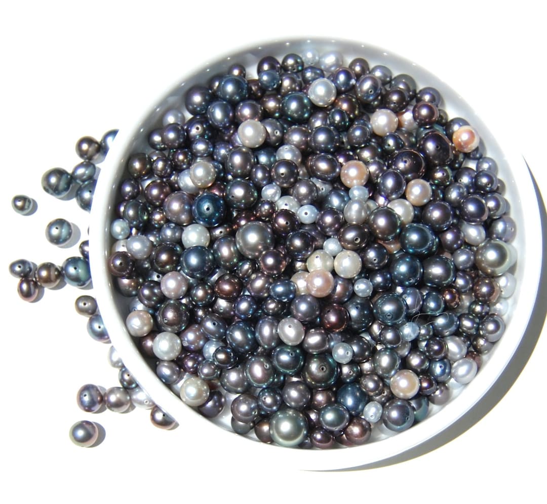 Peacock Blue Freshwater Pearls: Natural Loose Beads (3-7 Mm, 15 Grams ...