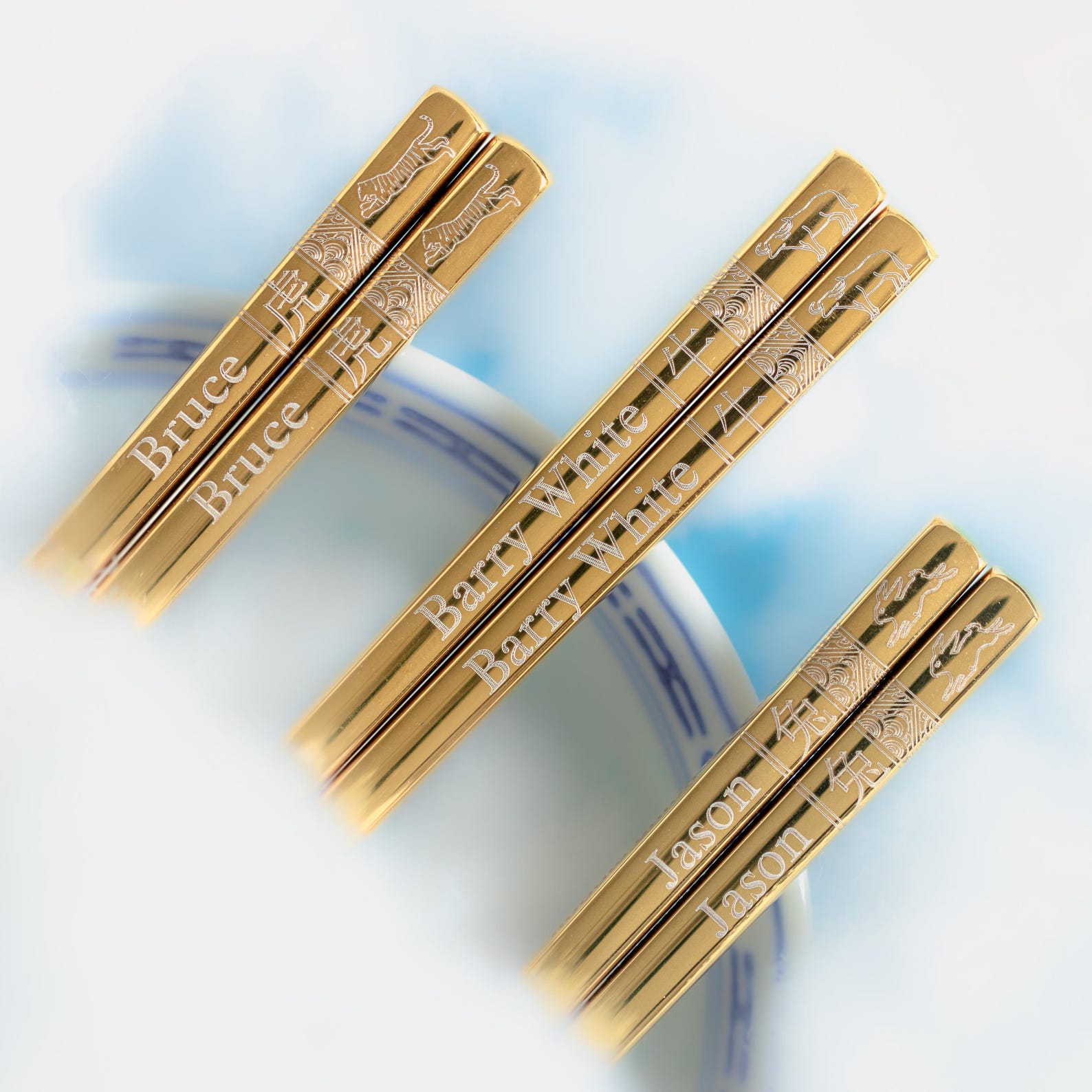 Personalized Chinese Zodiac Metal Chopsticks - Custom Engraved Gift ...