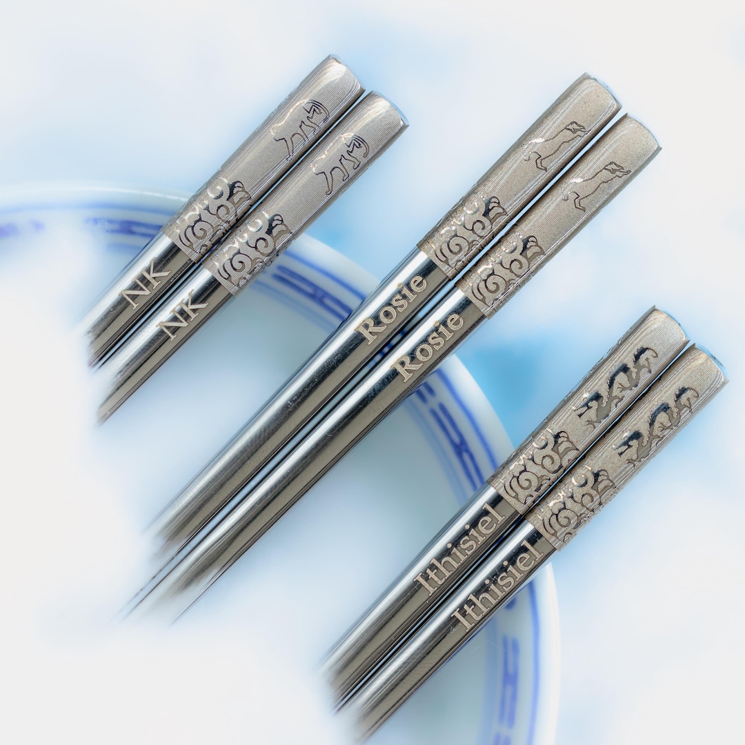 Personalized Chinese Zodiac Metal Chopsticks - Custom Engraved Gift ...