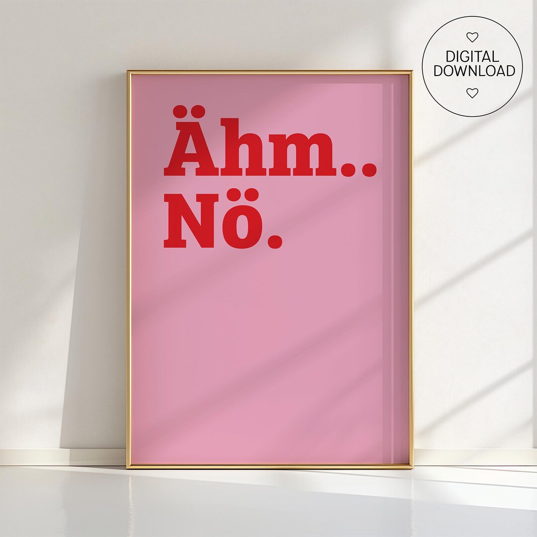 ÄHM.NÖ. – Funny Typographic Poster | Digital Download | Minimalist Wall ...