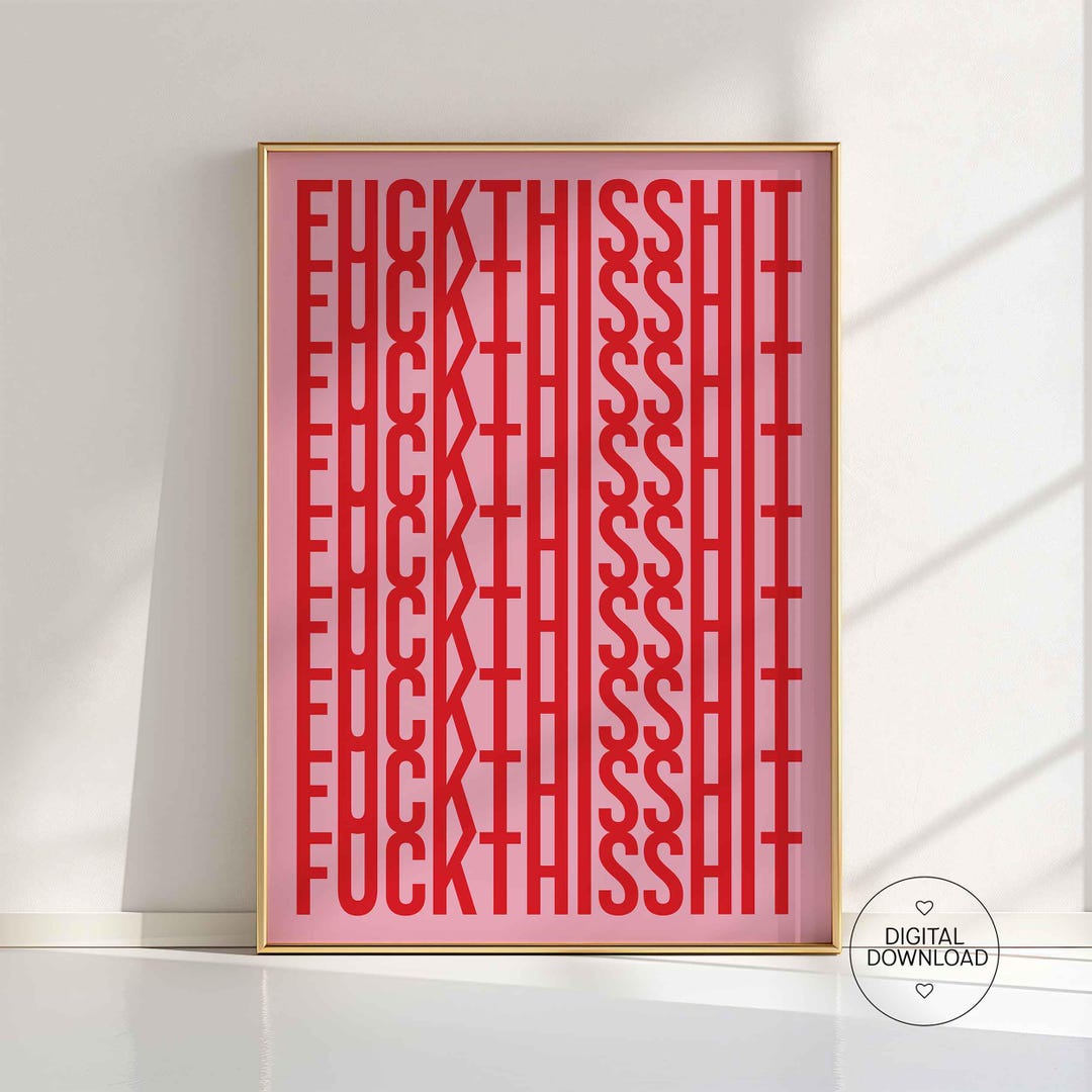 Hidden Swear Word Poster: Funny Secret Quote Print, Censored Typography ...