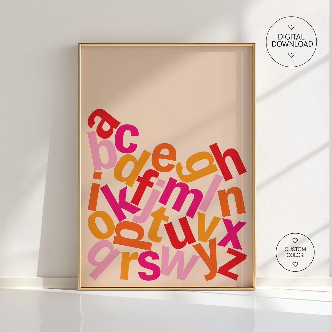 Colorful ABC Alphabet Poster for Kids – Educational Classroom Wall Art ...