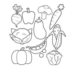 A Fruits & Vegetables Coloring Book 50 Pages PDF - Etsy