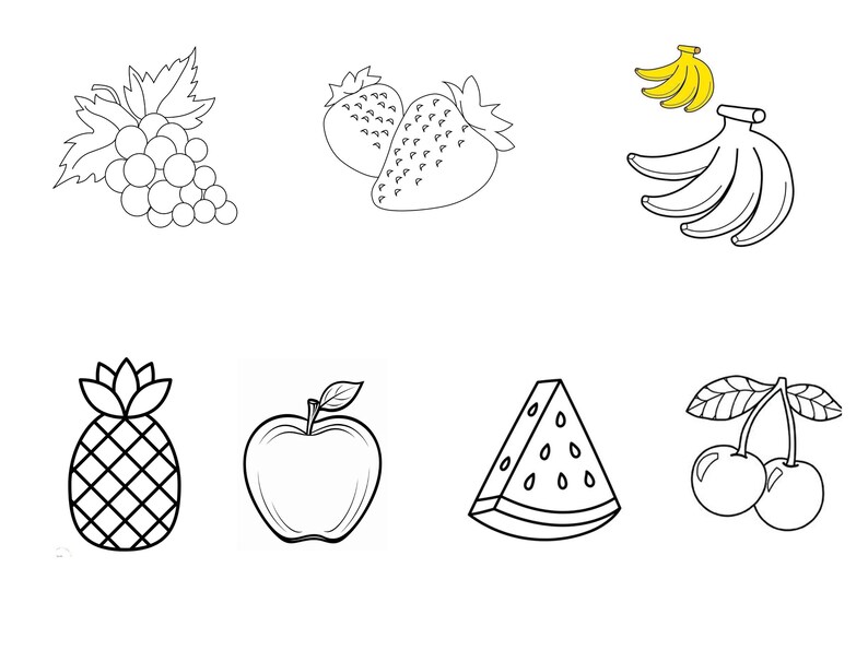 A Fruits & Vegetables Coloring Book 50 Pages PDF - Etsy