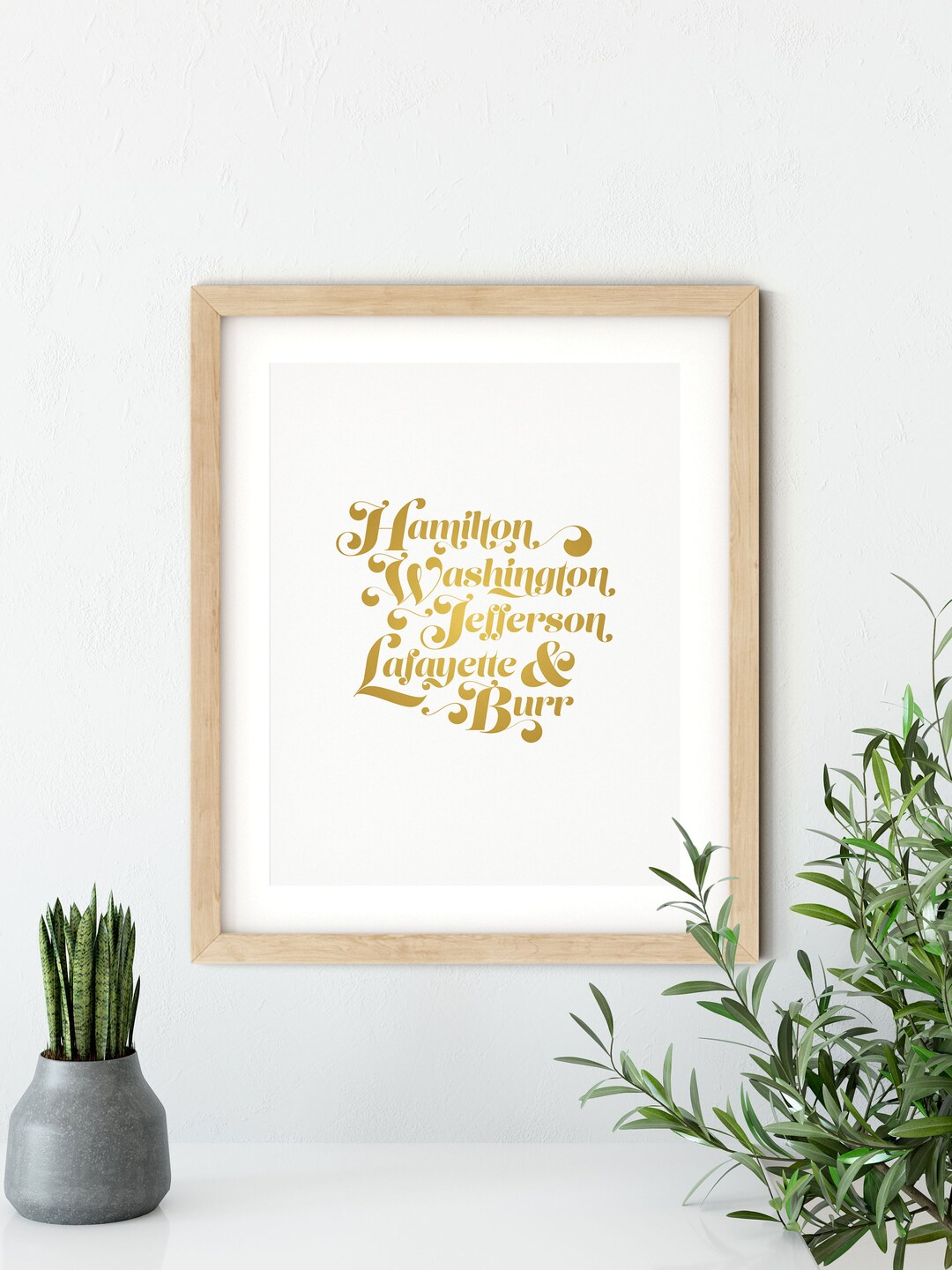 Hamilton Typographic Print, Gold Minimalist Wall Art (digital Download ...