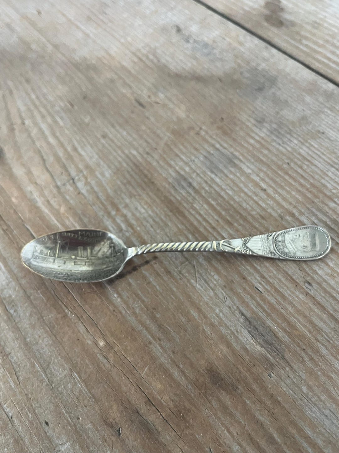 Antique Battleship Maine Havana Harbor Captain Sigsbee Souvenir Spoon ...