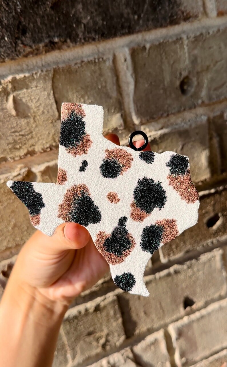Cow Print Texas Freshie | Car Freshie | Car Air Freshener | Car Decor ...