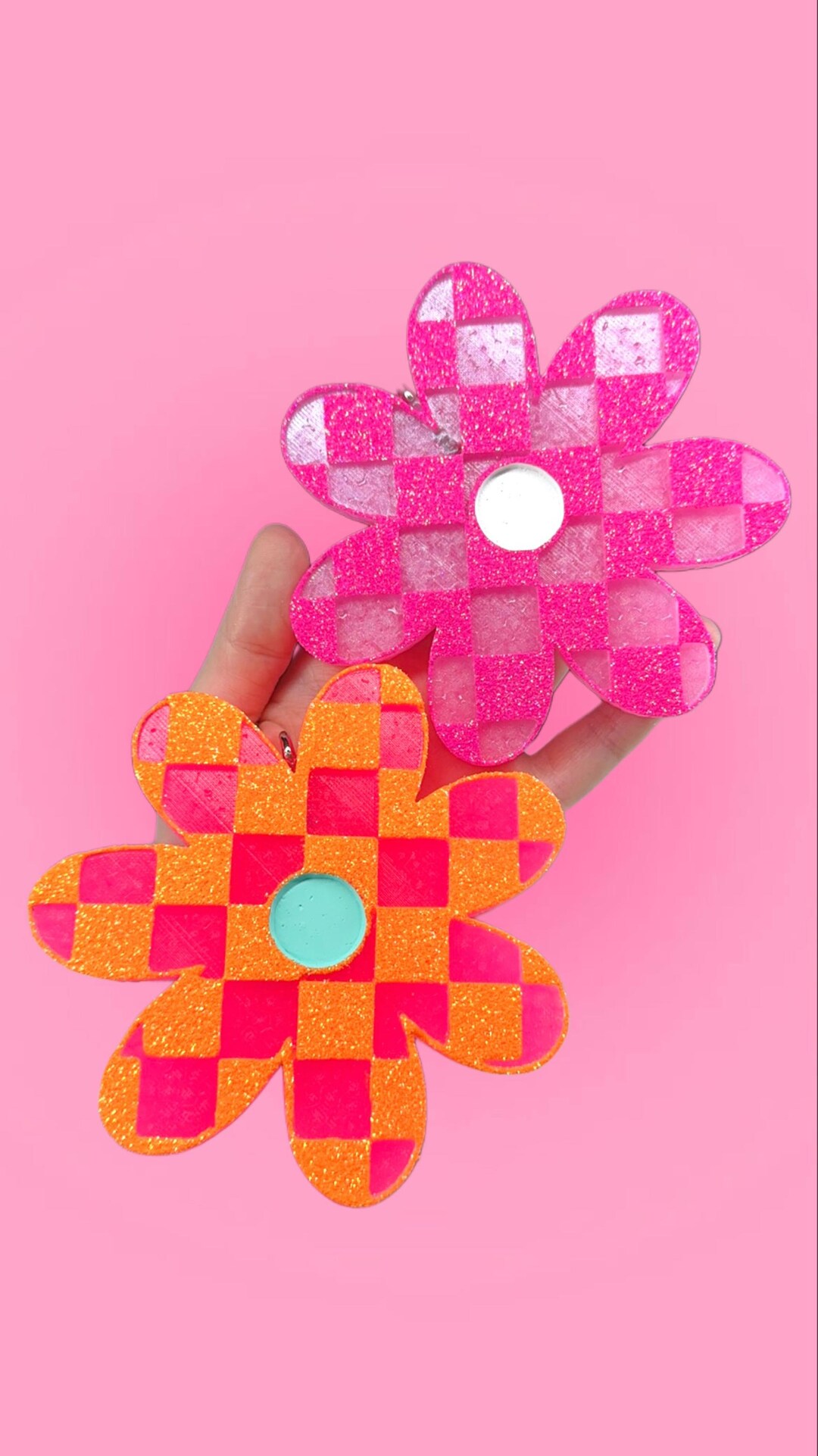 Checkered Flower Car Freshie | Car Freshie | Car Air Freshener | Cute ...