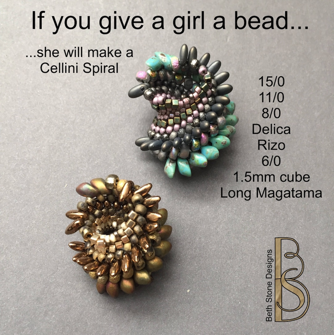 Cellini Spiral Stitch Tutorial | Seed Bead Beadweaving Pattern ...